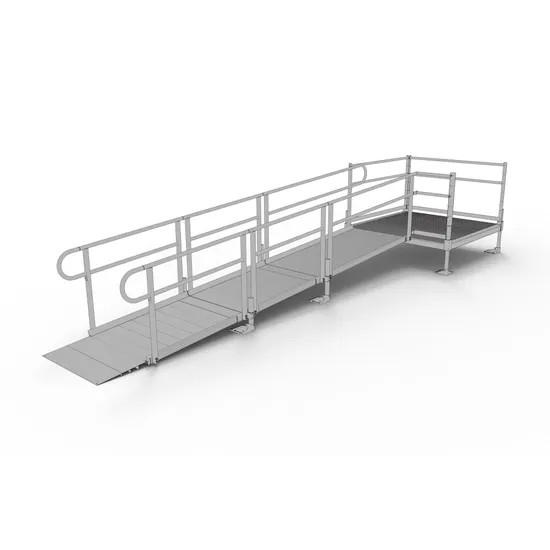 14' EZ-ACCESS® PATHWAY Straight Modular Ramp w/5' Platform | Discount Ramps