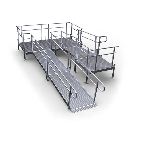 Harmar Elevation 21ft Side-Entry U-Shaped Modular Ramp with 5ft Top ...