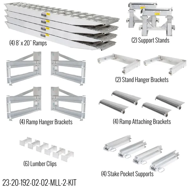 23,500 lb. Step Deck Trailer Load Levelers and Ramp Kit for 20" H Step ...