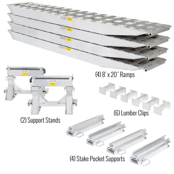 20" Wide 23,500-lb Capacity Step Deck Trailer with 2 Bunk Load Levelers ...