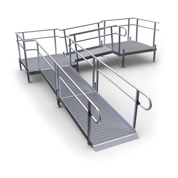 Harmar Elevation 24ft Side-Entry L-Shaped Modular Ramp with 5ft Top ...
