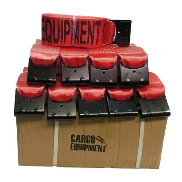 4" x 30' Winch Strap w/Flat Hook, Box of 10 - Red | Discount Ramps