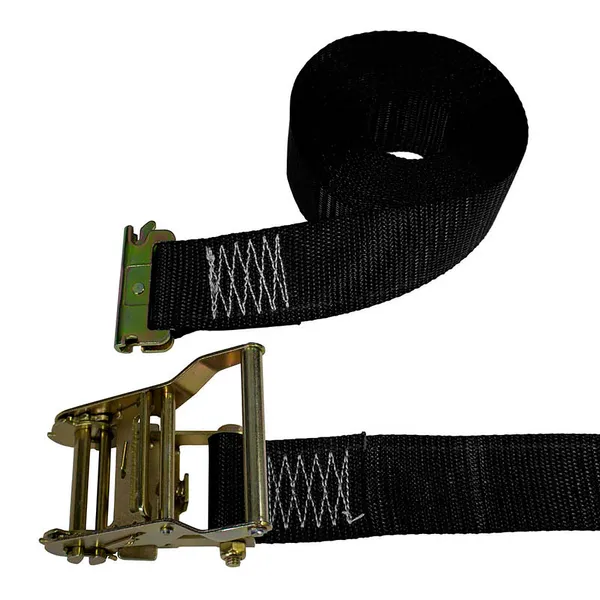 2" x 6' E-Track Ratchet Strap; 48" Fixed End - Black | Discount Ramps