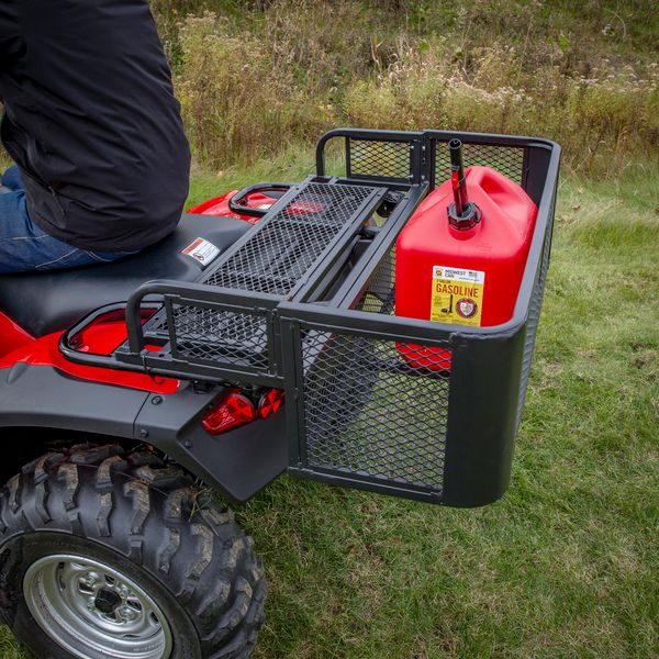Black Widow Universal Deluxe Steel Mesh ATV Rear Drop Basket Rack ...