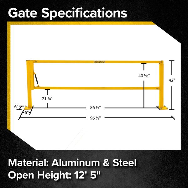 8 ft. Standard Guardian Dock Door Safety Gate | High-Vis Yellow ...