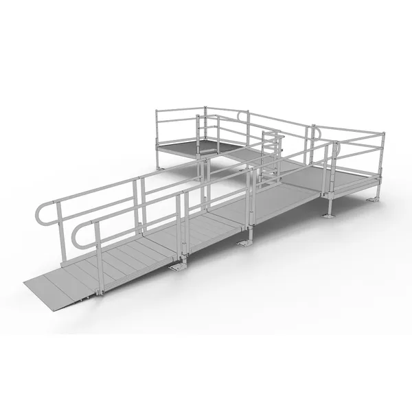 20' EZ-ACCESS® PATHWAY L Wheelchair Ramp Kit w/5' Platforms | Discount ...