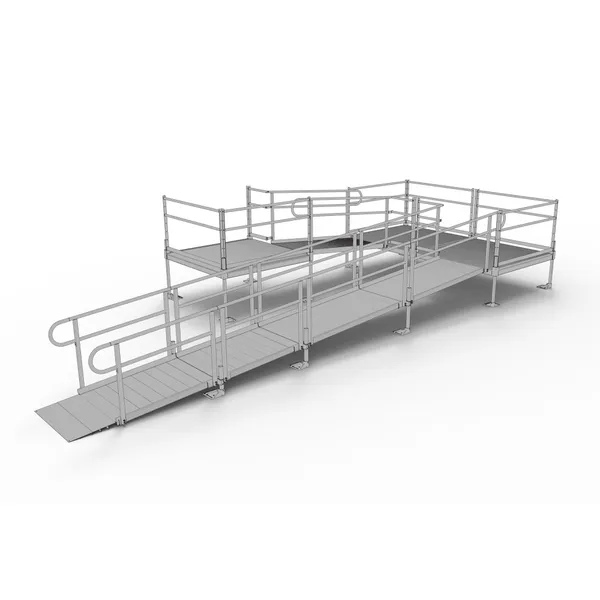 26' EZ-ACCESS® PATHWAY U Wheelchair Ramp Kit w/5' Platforms | Discount ...