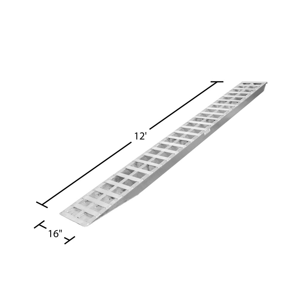 Aluminum Hook End Car Trailer Ramps - 144" L x 16" W | Discount Ramps