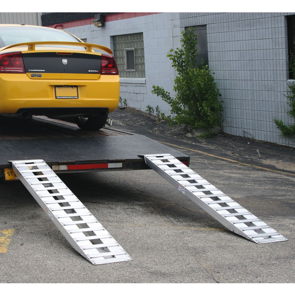 Aluminum Hook End Car Trailer Ramps 5 000 Lb Per Axle Capacity Aluminum Hook End Car Trailer Ramps 5 000 Lb Per Axle Capacity