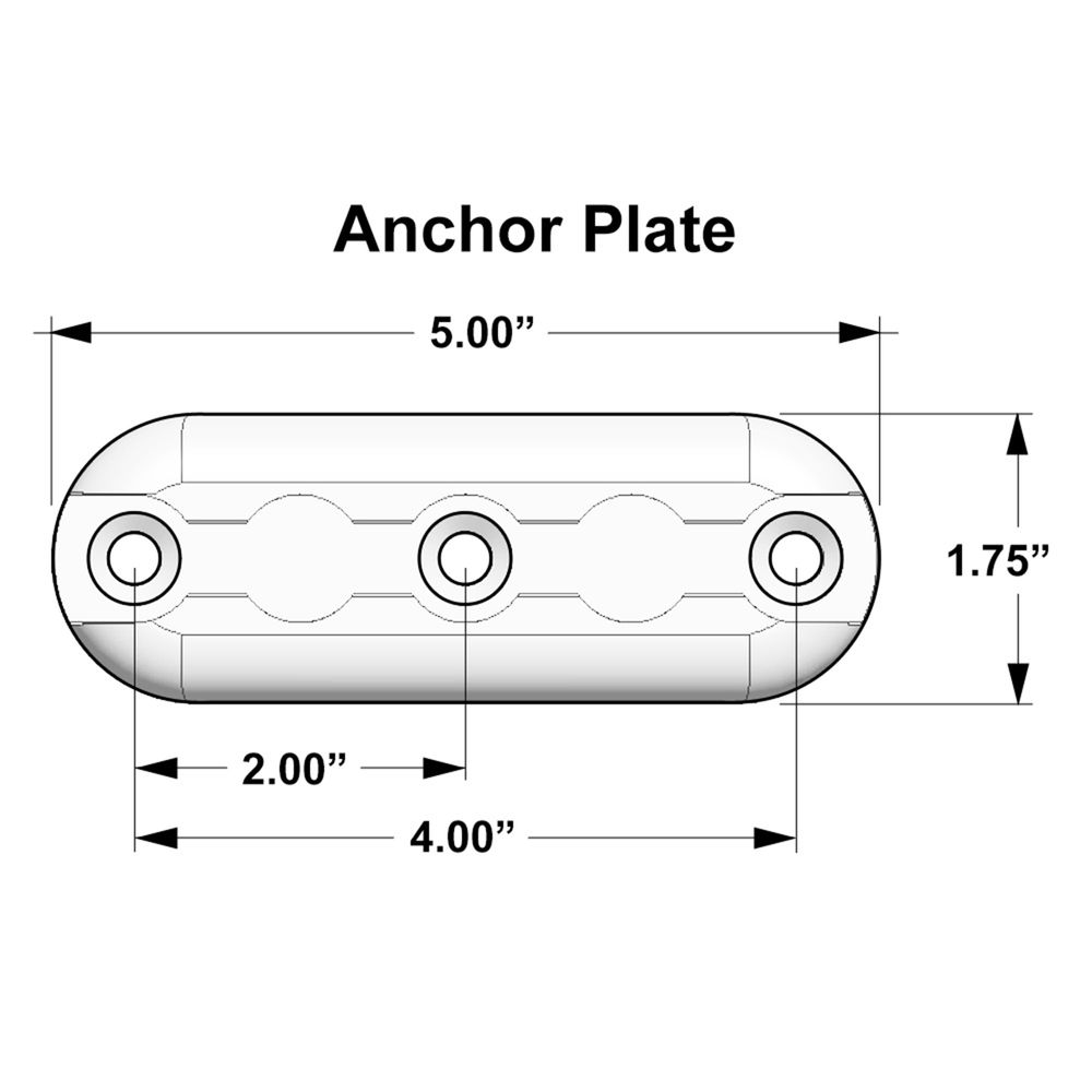 Double Stud Anchor Plate Kit with Pear Ring - 2.5" Fastener (8-Pack ...