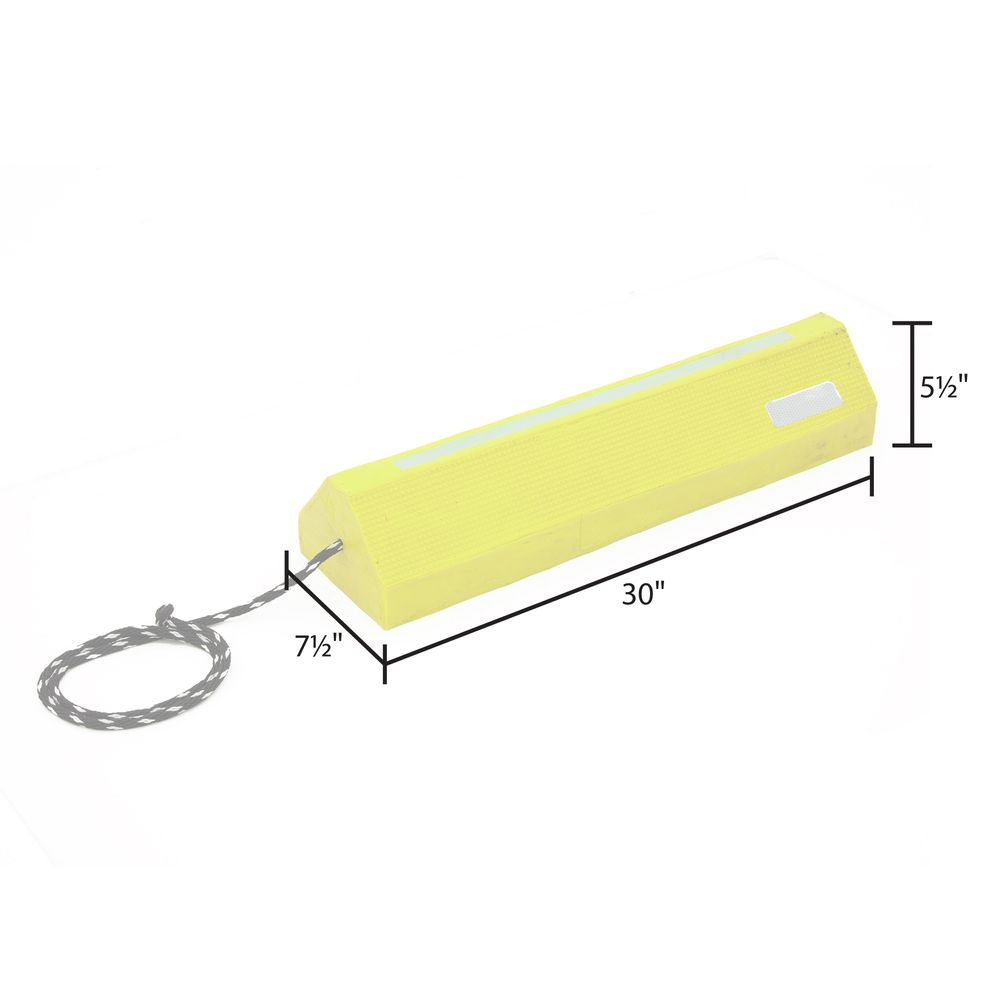 Elasco 30" Aircraft Wheel Chock with Glow Strip and Reflectors - Yellow ...