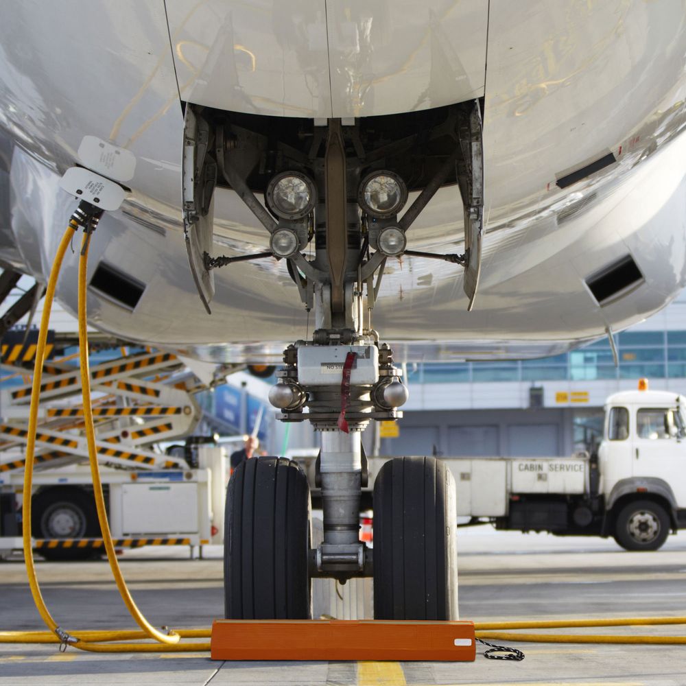 Elasco 45" Aircraft Wheel Chock with Glow Strip and Reflectors - Orange ...