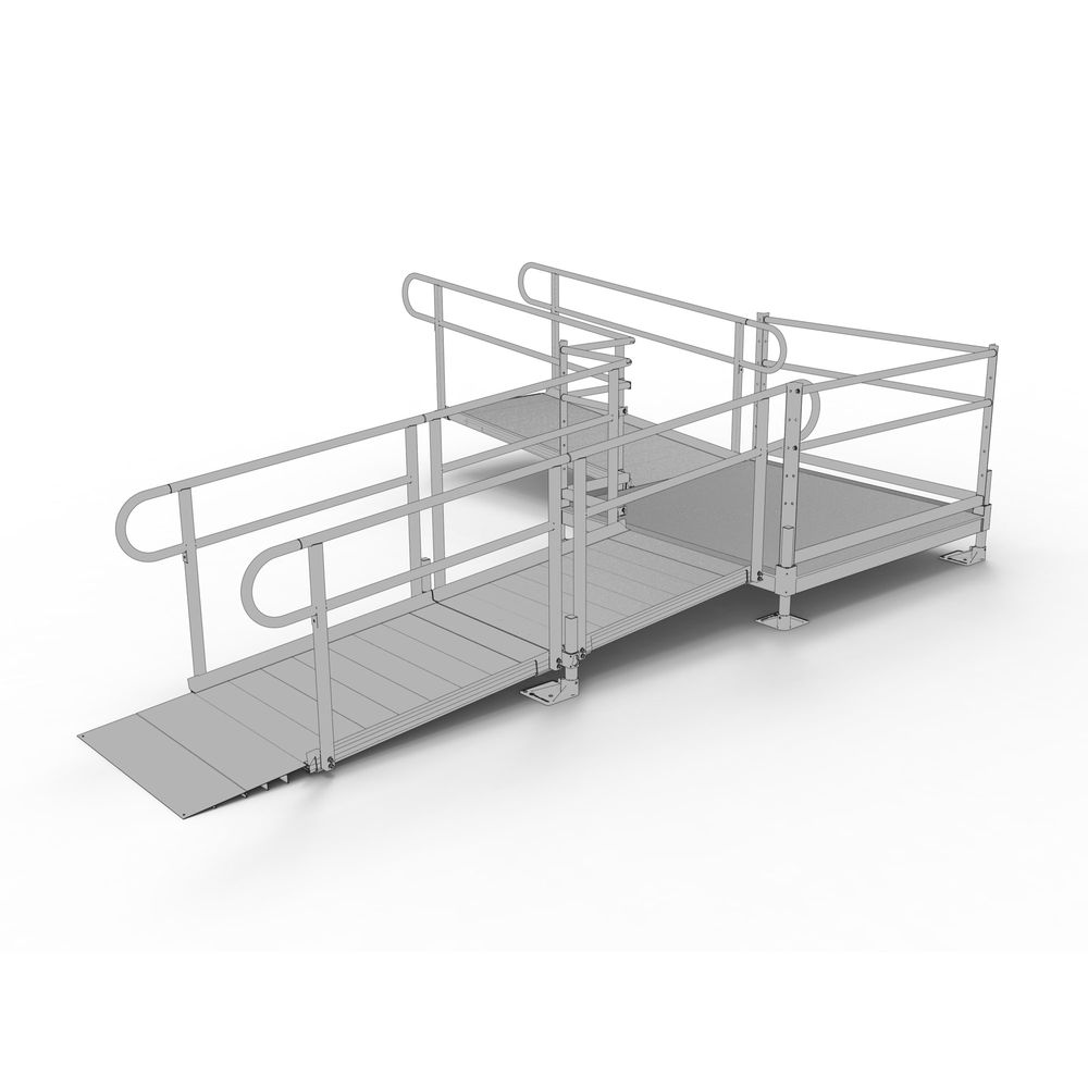 14' EZ-ACCESS® PATHWAY L Modular Ramp Kit w/5' Turn Platform | Discount ...