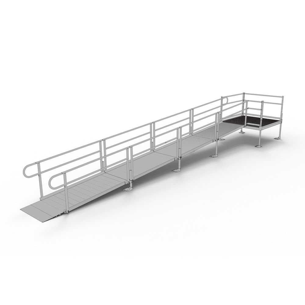 24' EZ-ACCESS® PATHWAY Straight Modular Ramp w/5' Platform | Discount Ramps