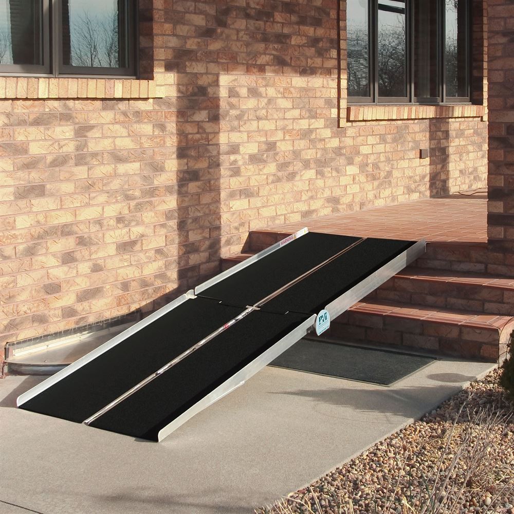 PVI Aluminum Multi Fold Wheelchair Ramp 800 Lbs Capacity Discount PVI Aluminum Multi Fold Wheelchair Ramp 800 Lbs Capacity Discount